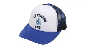 A BATHING APE Camo General Mesh Cap Blue