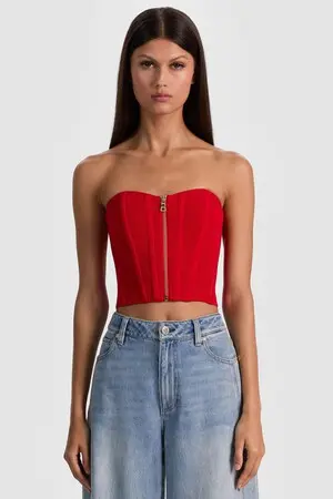 Alice + Olivia Tasha Zip Front Corset
