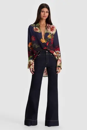 Alice + Olivia Finely Oversized Button-down