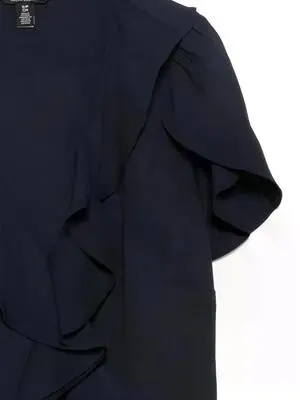 Ralph Lauren Ruffle-detail Short-sleeve Blouse - Blue