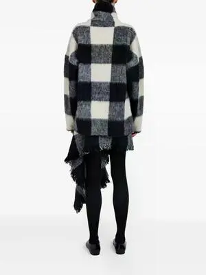 Proenza Schouler High-neck Check Wool Top