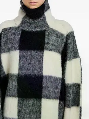 Proenza Schouler High-neck Check Wool Top