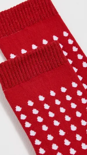 STEMS Dots Crew Socks - Red White