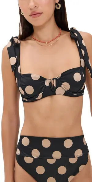 Beach Riot Blair Bikini Top - Midnight Polka Dot