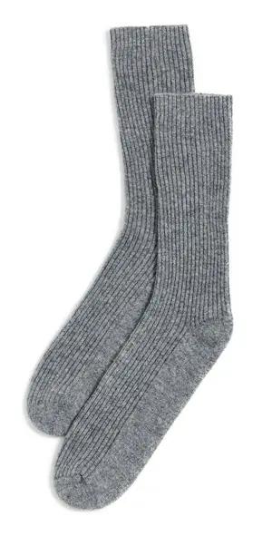 Jenni Kayne Cashmere Crew Socks - Grey
