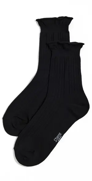 STEMS Oona Rolled Top Socks 2-pack - Black