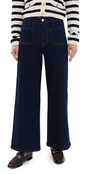 FRAME Pixie Petite Le Slim Palazzo Modernist Pocket Jeans - Rinse