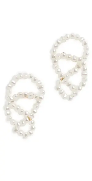 Lele Sadoughi Loop Earrings - Pearl 100