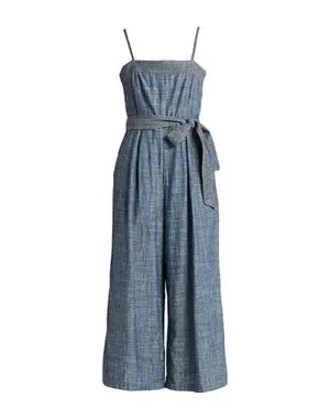 Pinko Cotton And Linen Jumpsuit - Blue