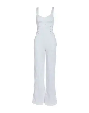 LIU •JO Solid Gabardine Jumpsuit - White