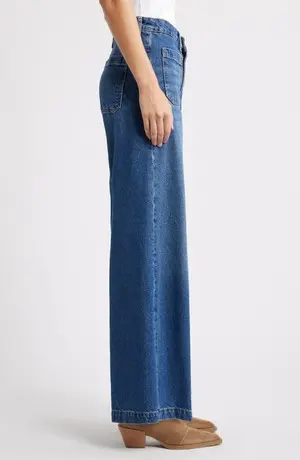 MAVI Christine Patch Pocket Wide Leg Jeans