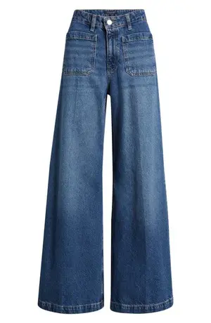 MAVI Christine Patch Pocket Wide Leg Jeans