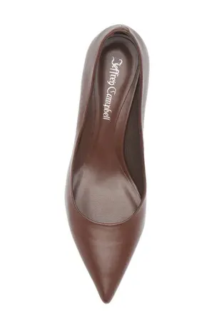 Jeffrey Campbell Pointed Toe Leather Pumps - Espresso