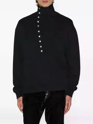 MARANT Marcos High-neck Buttoned Sweatshirt