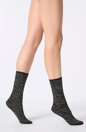 Oroblu Savage Crew Socks - Black/military