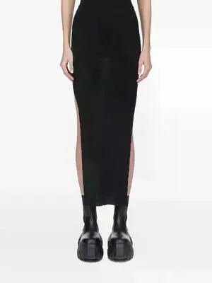 Rick Owens Ribbed Knit Side-split Skirt