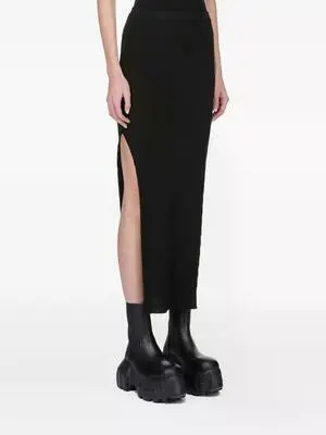 Rick Owens Ribbed Knit Side-split Skirt