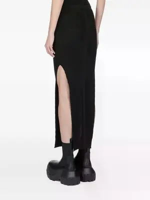Rick Owens Ribbed Knit Side-split Skirt