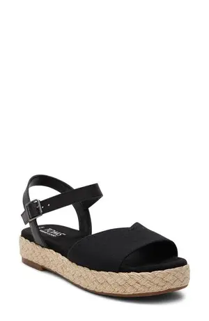 Toms Espadrille Flatform Sandal - Black
