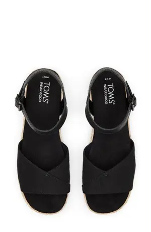 Toms Espadrille Flatform Sandal - Black