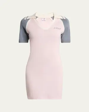 Casablanca Metallic Mini Polo Dress