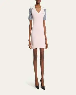 Casablanca Metallic Mini Polo Dress