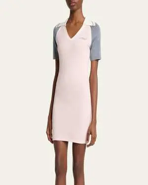 Casablanca Metallic Mini Polo Dress