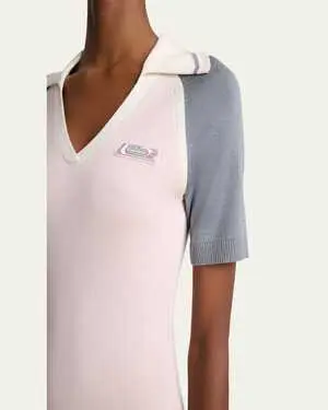 Casablanca Metallic Mini Polo Dress