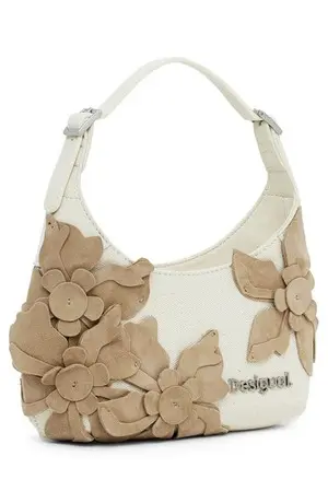 Desigual Flower Appliqué Shoulder Bag