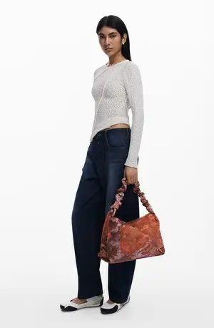 Desigual Convertible Corduroy Shoulder Bag