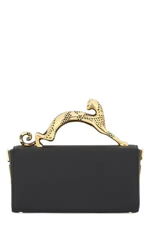 LANVIN Nano Pencil Cat Leather Bag - Black