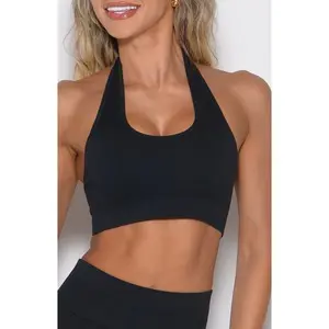 BOMBSHELL SPORTSWEAR Rib Backless Bra - Black