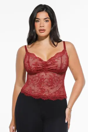 POPILUSH Shapewear Lace Contouring Camisole - Burgundy