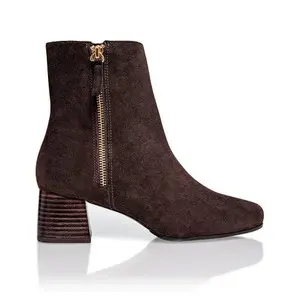 JOAN OLOFF SHOES Arina Ankle Bootie With Block Heel - Café