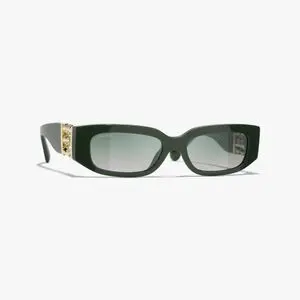 Chanel Oval Sunglasses - Khaki & Green