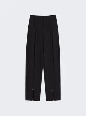MUGLER Pleated Split Hem Trousers - Black
