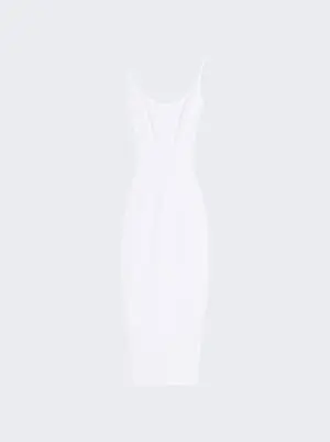 MUGLER Knitted Midi Dress - White