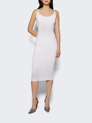 MUGLER Knitted Midi Dress - White