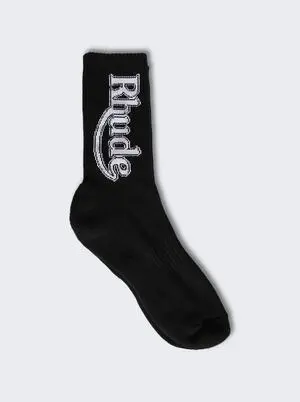 Rhude Vertical Logo Socks - Black