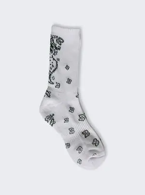 Rhude Bandana Crew Socks - White