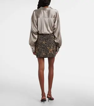 Rixo Minna Sequined Miniskirt