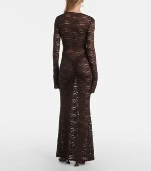 BANANHOT Tyler Floral Lace Maxi Dress - Brown