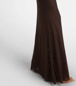 BANANHOT Erica Ruched Strapless Maxi Dress - Brown