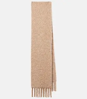 Loro Piana Chevron Alpaca-blend Scarf - Beige