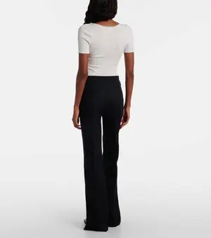 Chloé Virgin Wool Gabardine Flared Trousers