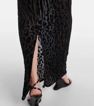 Alex Perry Sheer Animal-print Devoré Maxi Dress
