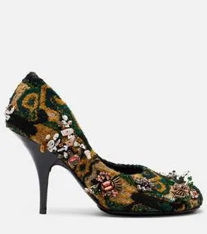 Dries Van Noten Embellished Jacquard Pumps
