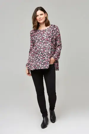 NOM MATERNITY Stella Maternity Blouse - Winter Floral