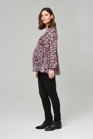 NOM MATERNITY Stella Maternity Blouse - Winter Floral