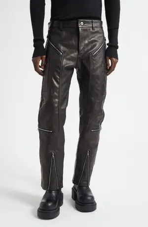 Rick Owens Concordians Headon Leather Jeans